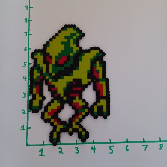 Perler, Megaman | Wall Decor | Perler Bead Art Of Alien From Megaman 2 ...